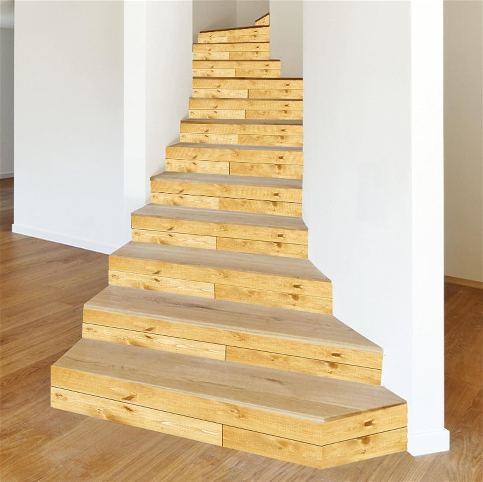 Amazon.com: artfanke 13Pcs Vintage Wood Grain Stair Stickers Peel and ...