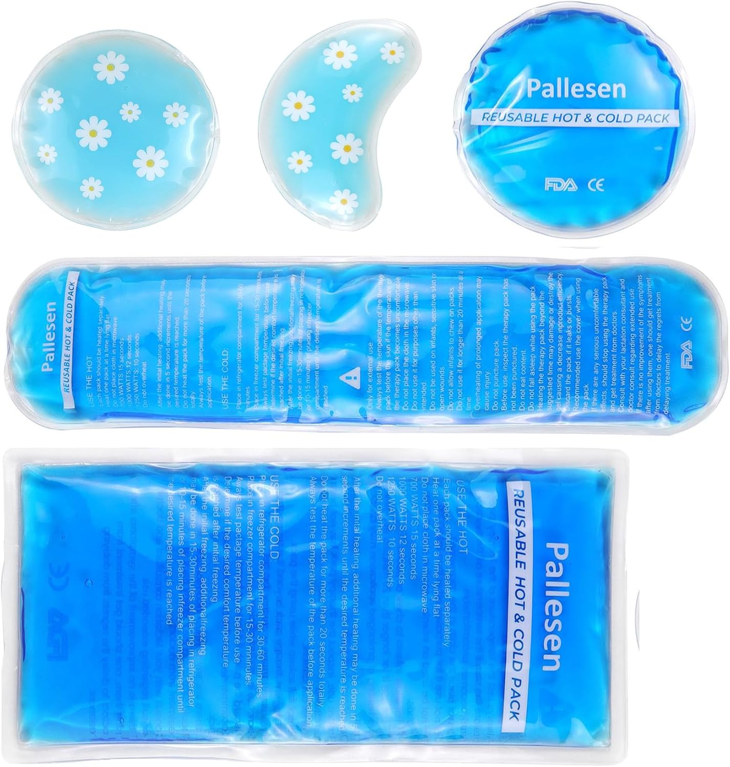Amazon.com: Pallesen Gel Ice Packs Reusable,Cold Packs for Injuries,Eye ...