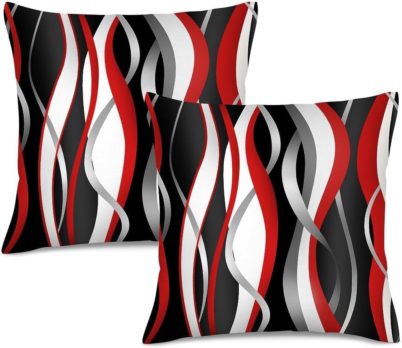 Amazon.com: Abstract Red and Black White Throw Pillow Covers 18x18 Inch ...