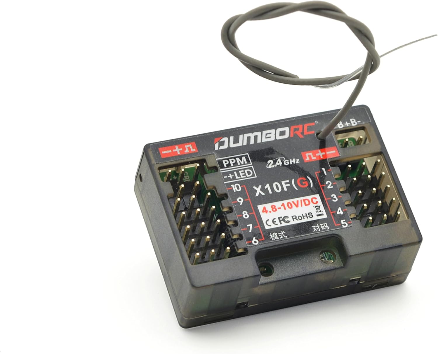 Amazon.com: DUMBORC X10FG RC Receiver Built-in Gyro Voltage Return,2 ...