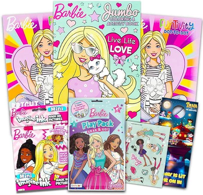 Amazon.com: Barbie Coloring and Activity Book Super Set - 4 Books with ...