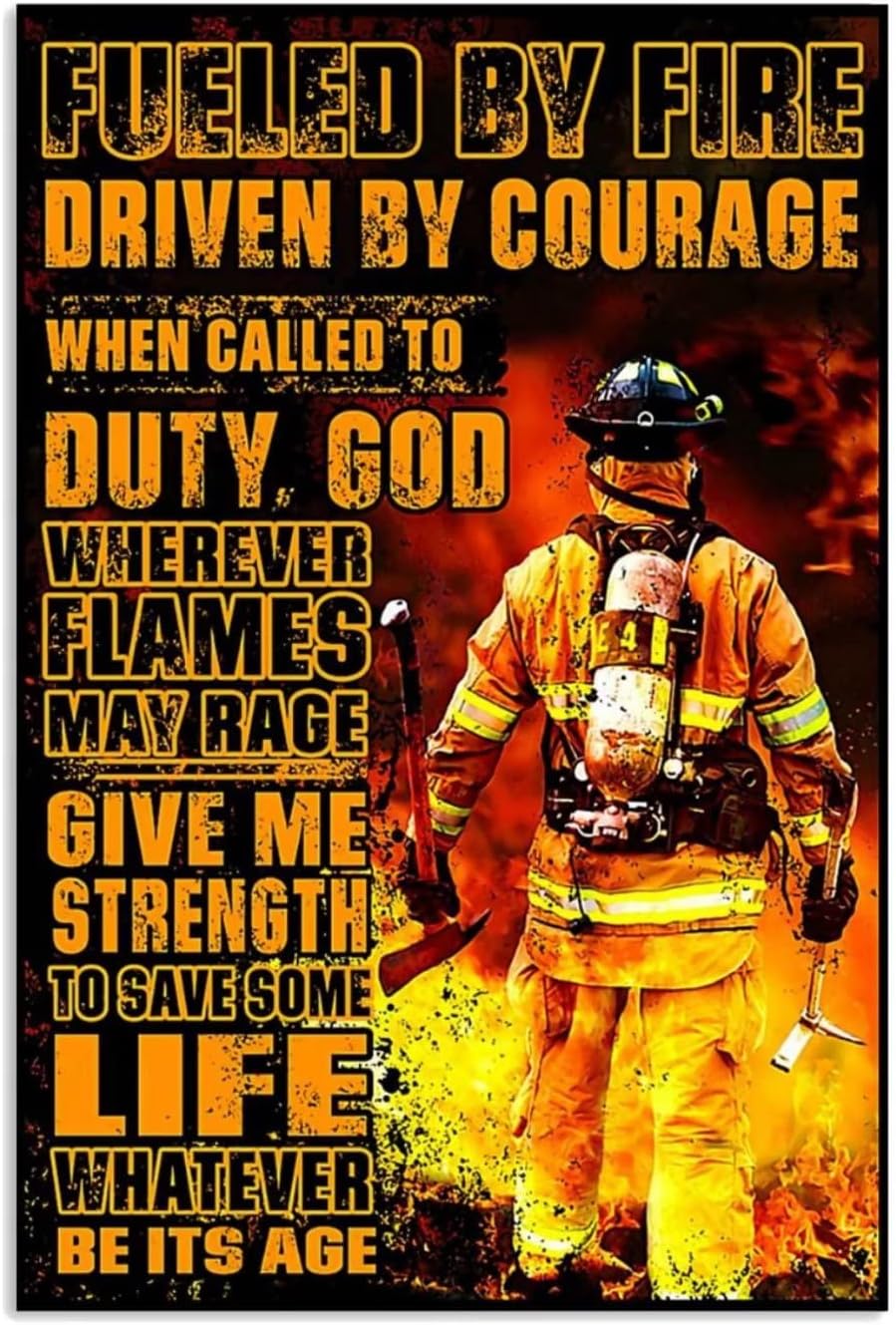 Amazon.com: Inspirational Quotes Canvas Wall Art Firefighter Positive ...