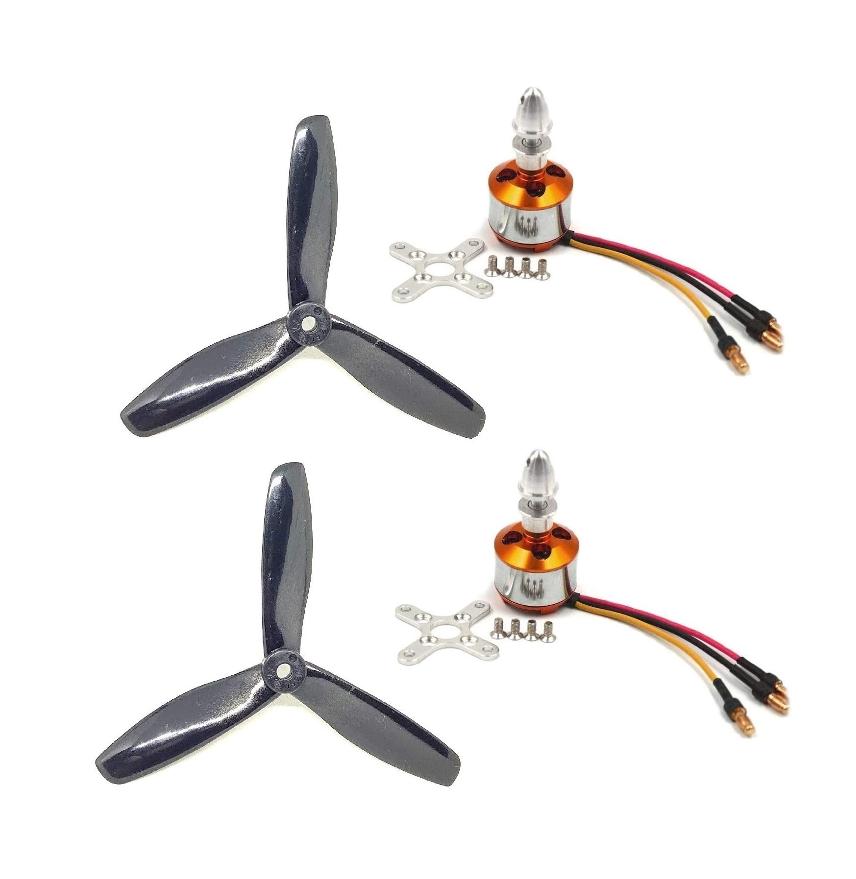 Buy INVENTO 2Pcs 2200KV BLDC Brushless Motor + 5045 5x4.5 5 inch 3 ...