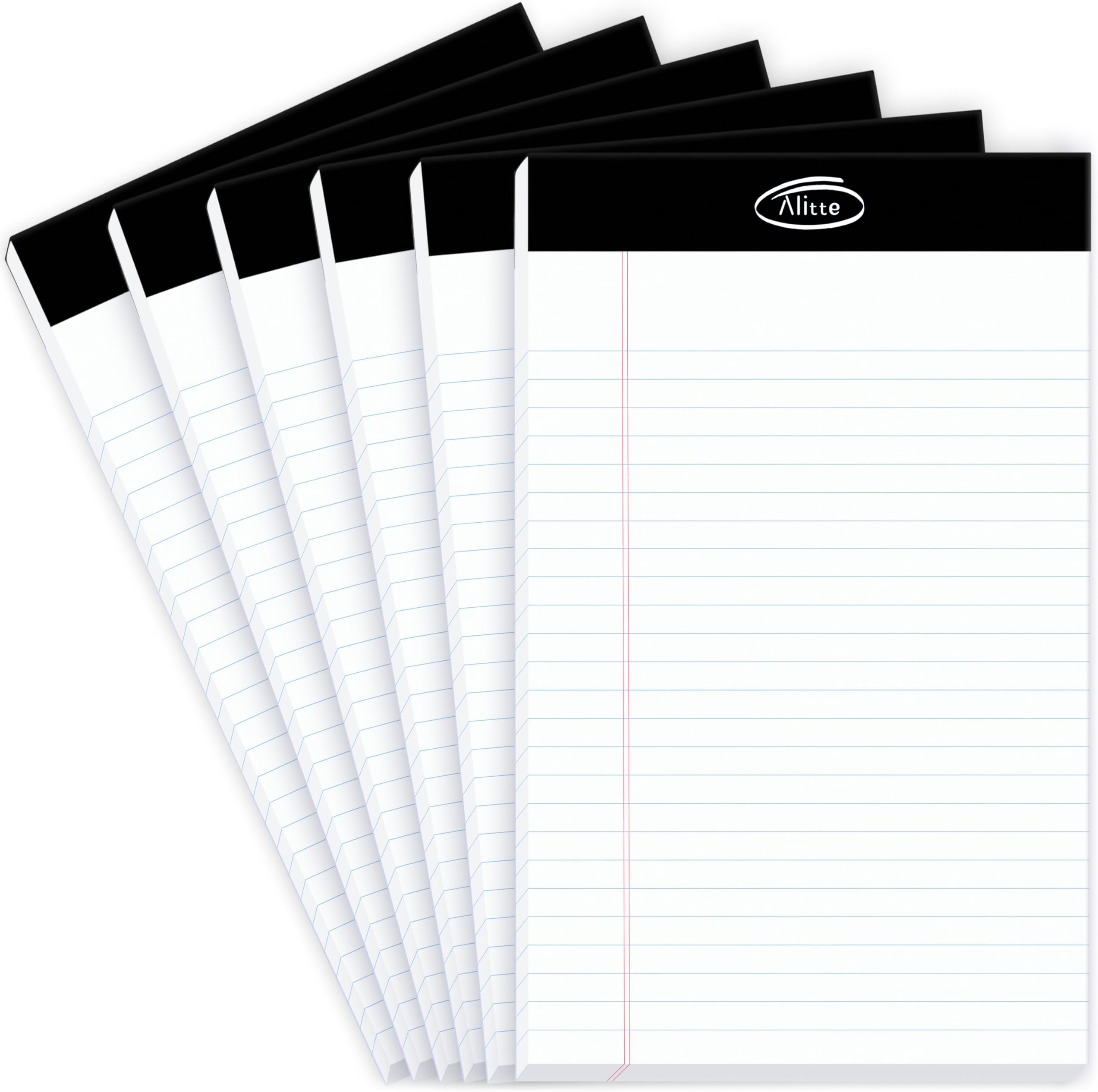 Amazon.com : Alitte Legal Notepads 5x8, Pack of 6 - Perforated Narrow ...