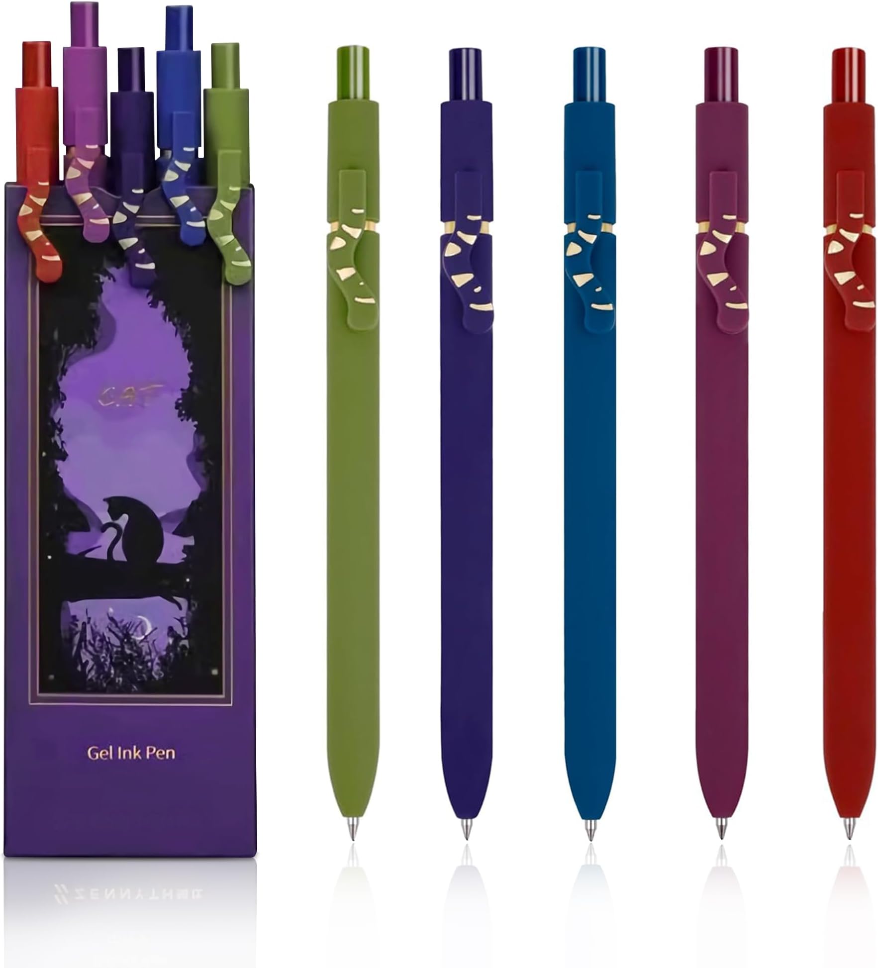 Amazon.com: UOIXPUHUO Cat Cute Pens, 5 Pcs Kawaii Gel Pens 0.5mm Fine ...