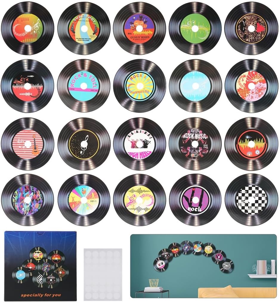 Amazon.com: 20-Pack Vinyl Record Cd Cover Wall Decor, 5.6 Posters For ...