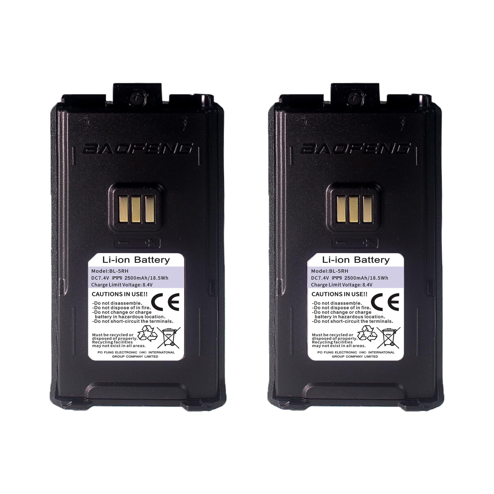 Amazon.com: BAOFENG 2 Pack UV-5RM Battery 2500mAh Enlarge Capacity for ...