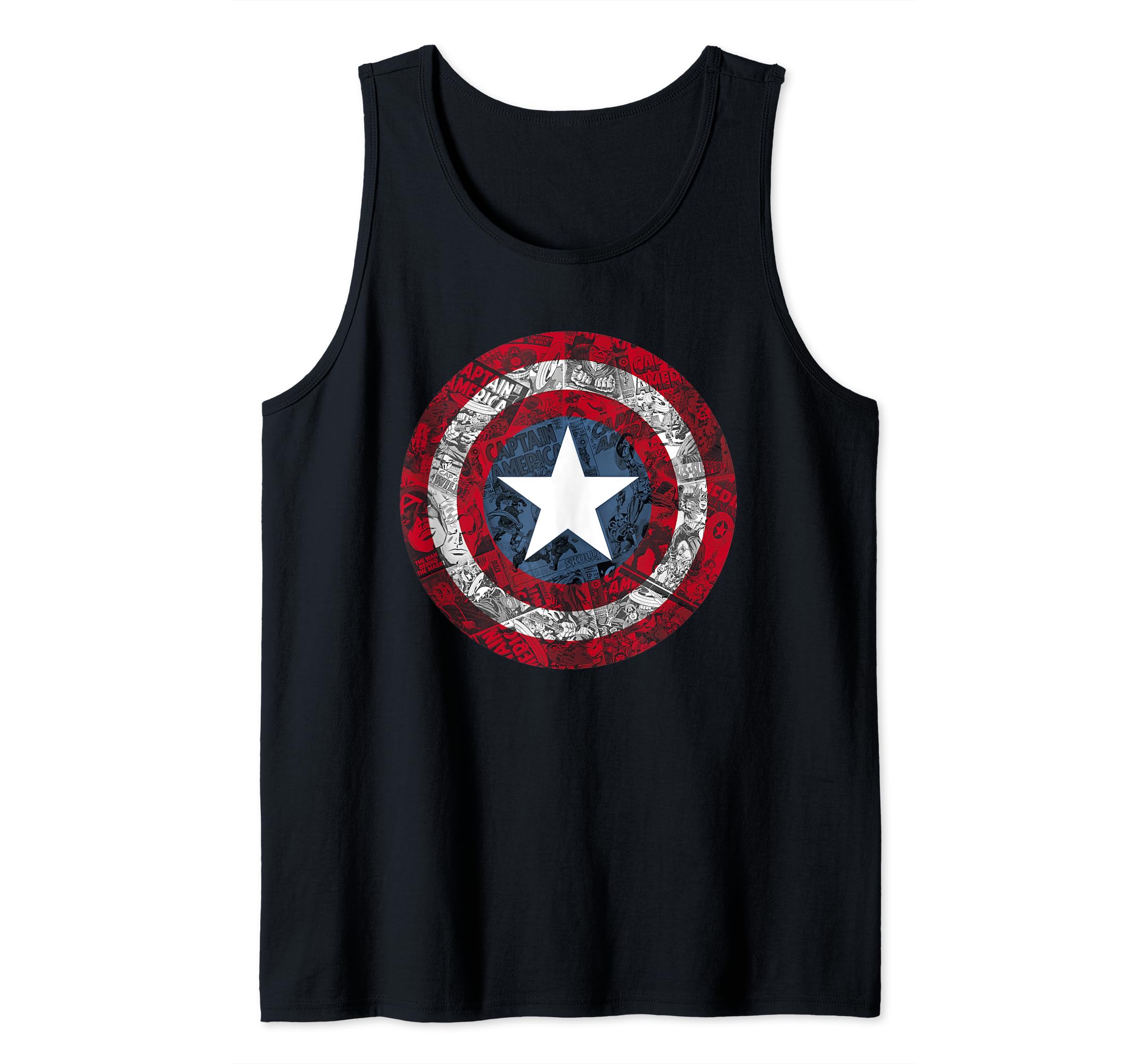 Amazon.com: Marvel Captain America Avengers Shield Comic Tank Top ...