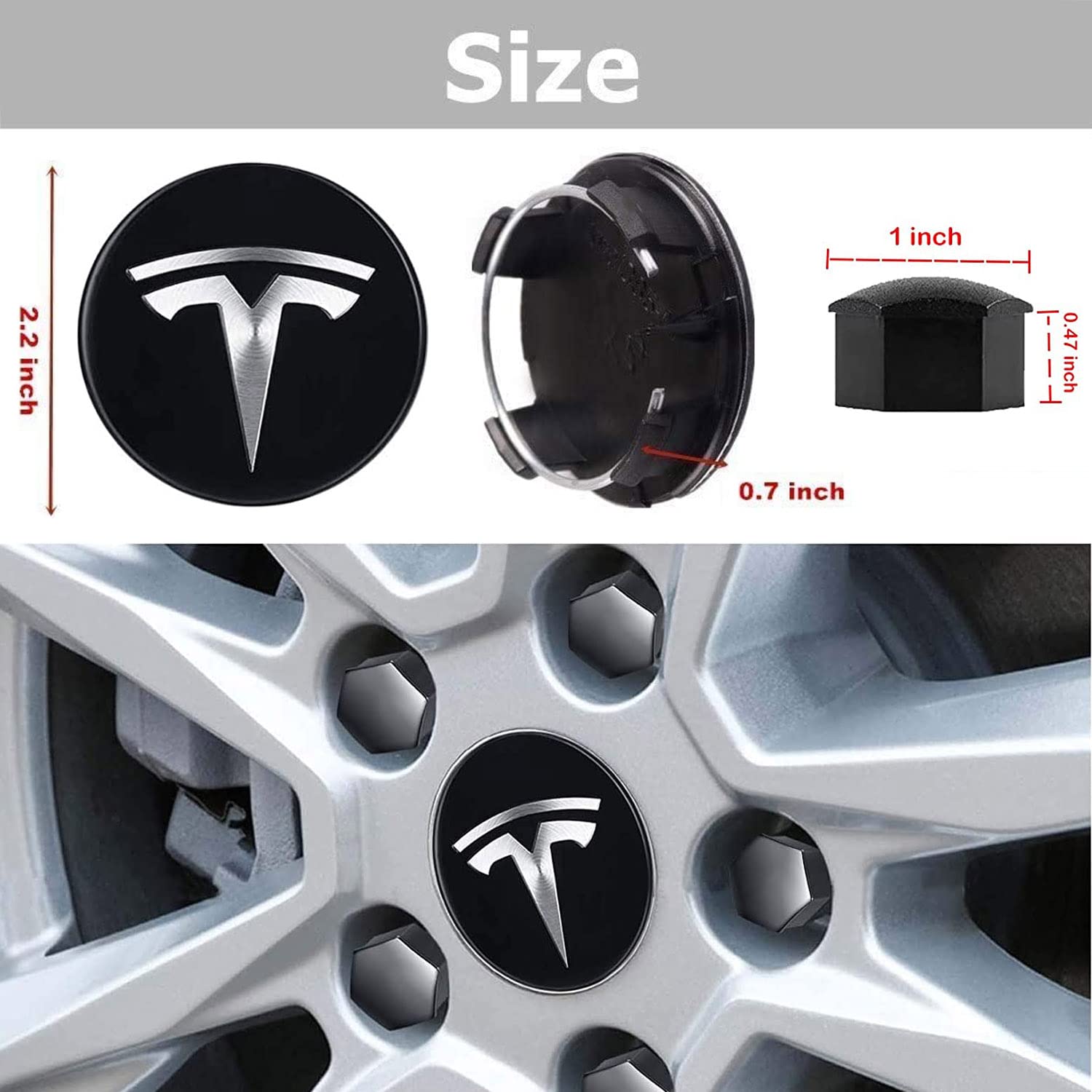 Snapklik.com : Wheel Cap Kit Center Cap Lug Nut Covers