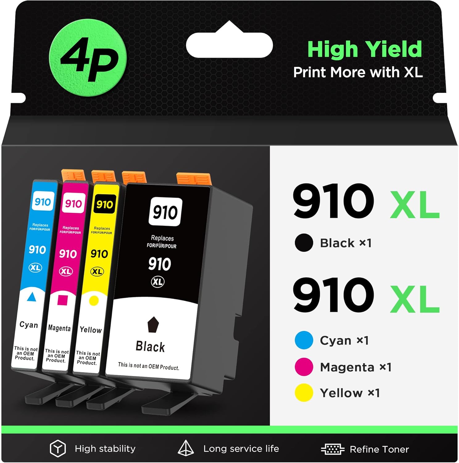 Amazon.com: Yocare 910XL Compatible Ink Cartridges with HP 910XL 910 ...