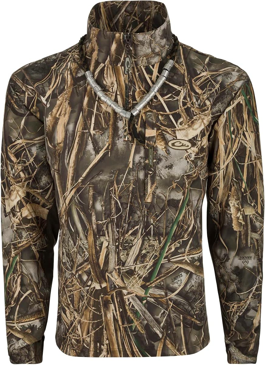 Amazon.com: Drake Waterfowl 1/4 Zip Pullover Hunting Shirt Realtree Max ...