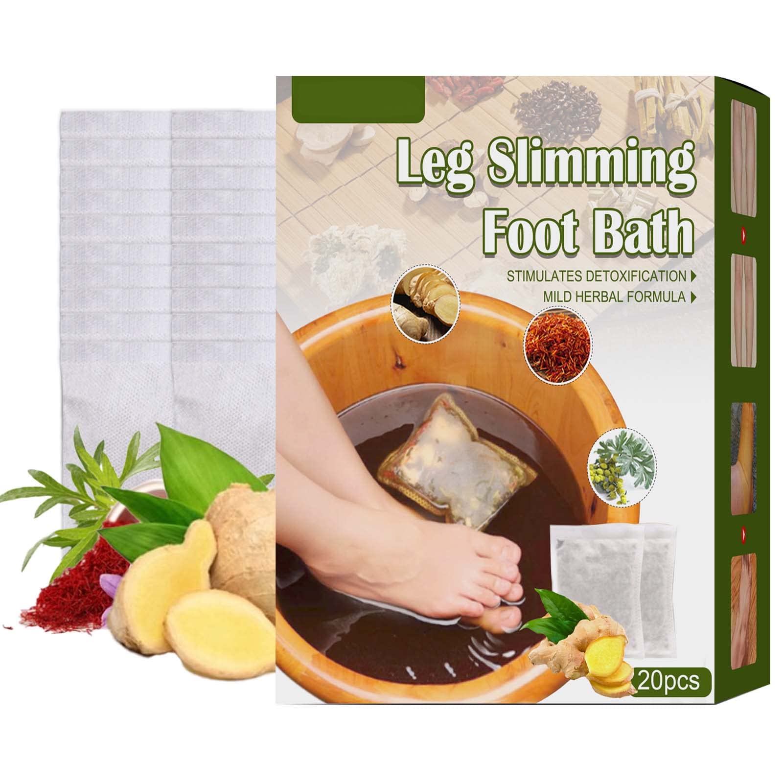 Buy Lymphatic Drainage Ginger Foot Soak, 20PCS Leg Slimming Foot Bath ...