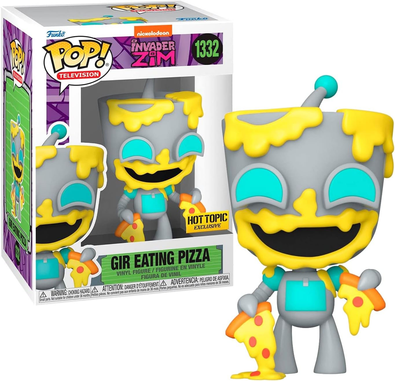 Amazon.com: Funko Pop! Television: Invader Zim - Gir Eating Pizza ...