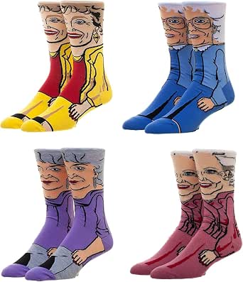 Amazon.com: Golden Girls 360 Character Crew Socks 4 pack : Clothing ...