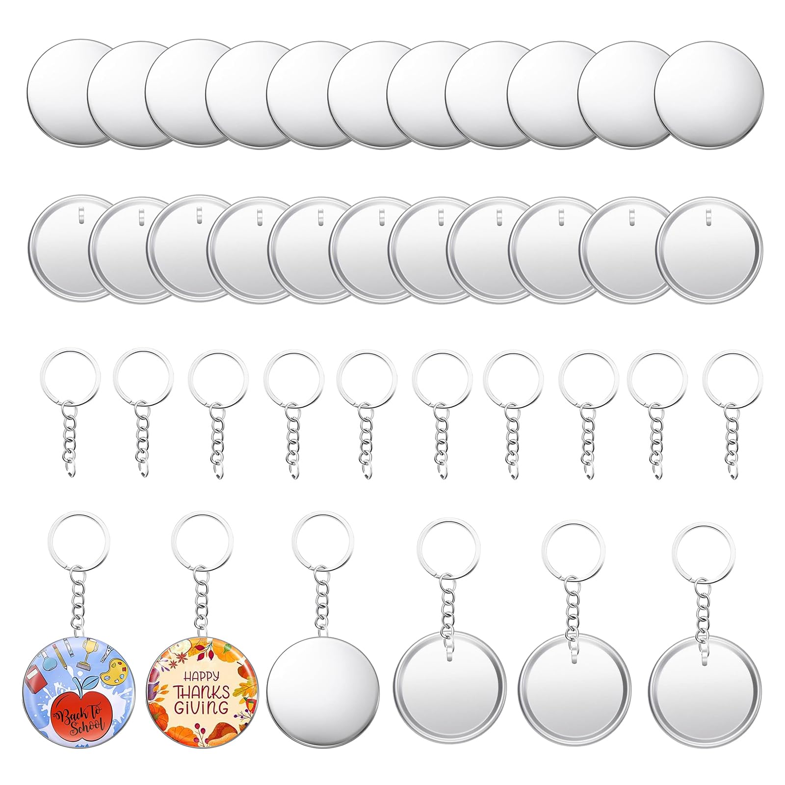 Amazon.com: 50 Sets Button Maker Keychains Kit, 2.28 Inch (58 mm ...