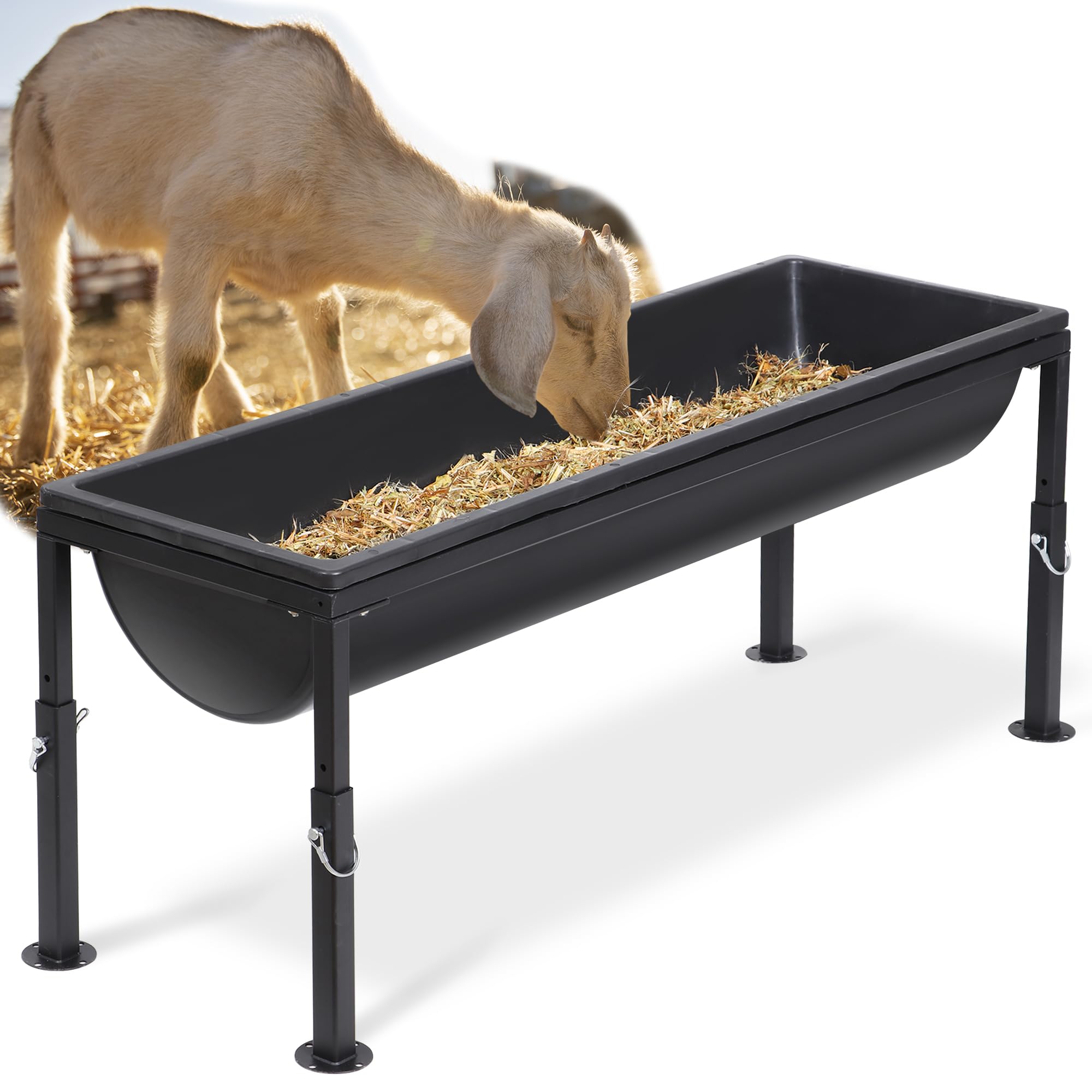 Snapklik.com : BUYYAH 11 Gallon Water Trough, 39" Long Livestock Feeding Trough