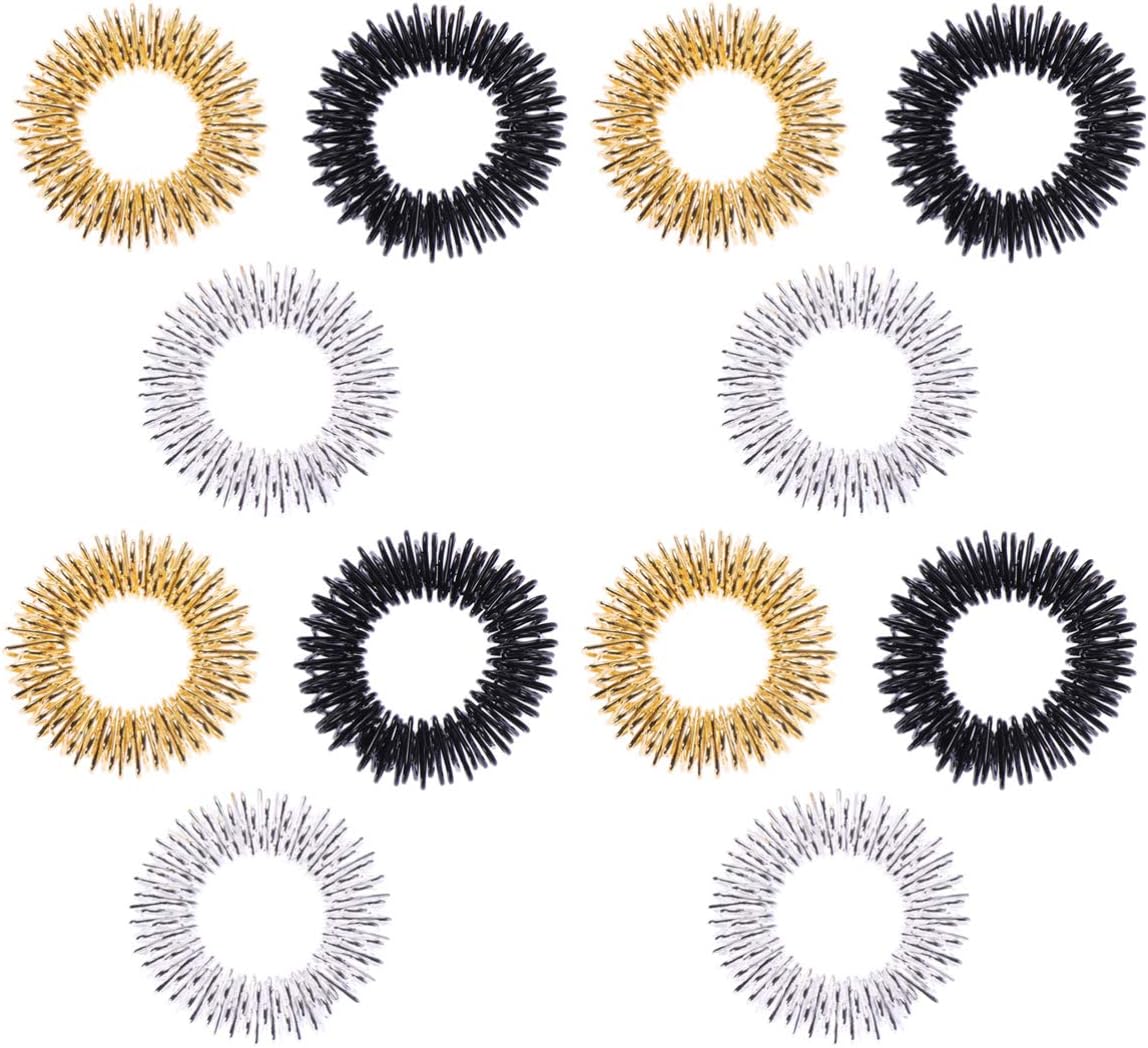 Supvox 12pcs Massage Ring Acupressure Sensory Finger Rings Acupressure ...