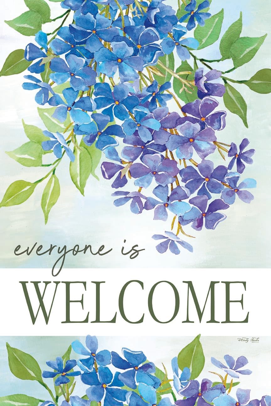 Amazon.com: Hydrangeas Inspirational Wall Art, Everyone is Welcome ...