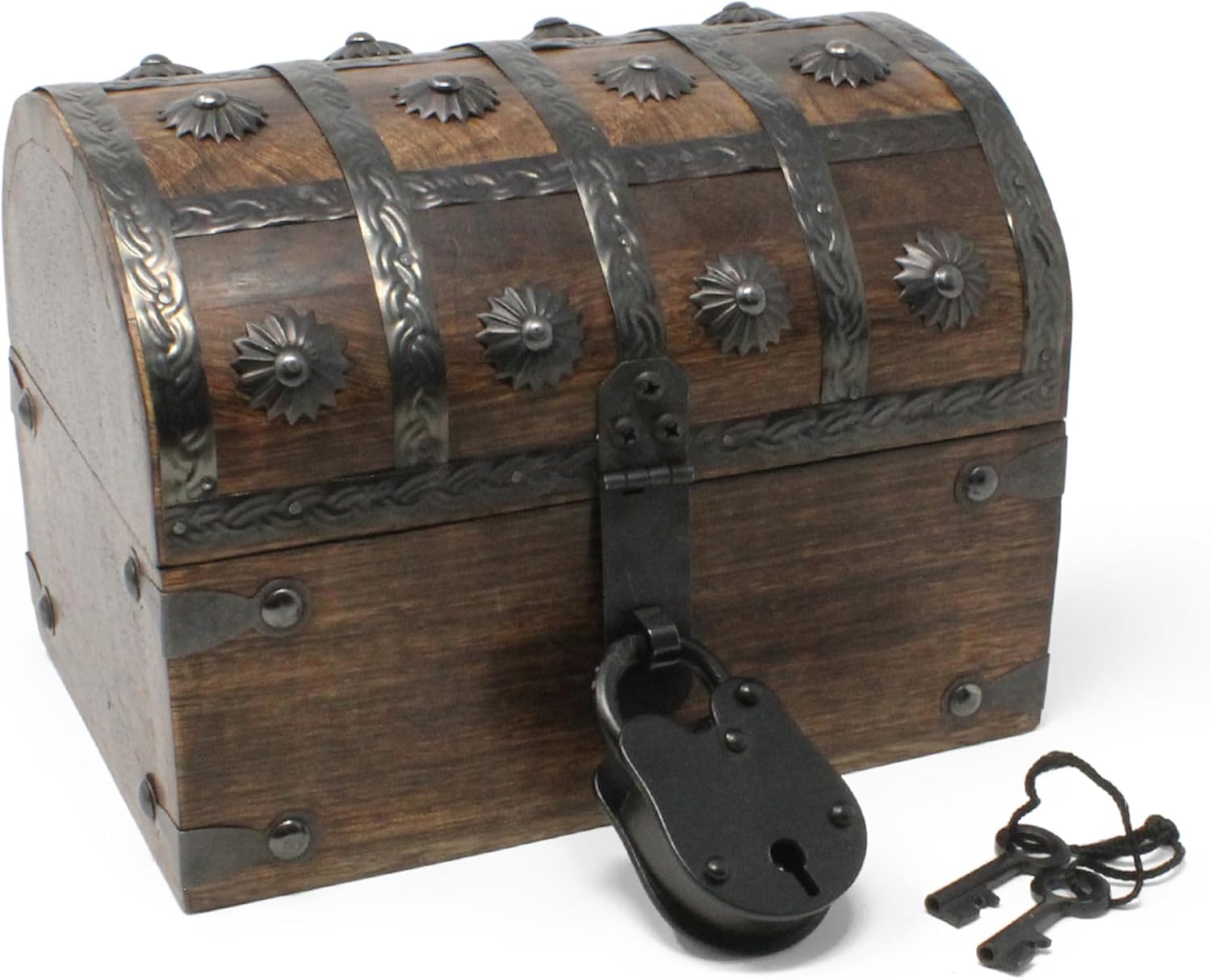 Amazon.com: Nautical Cove Wooden Treasure Chest with Padded Velvet ...