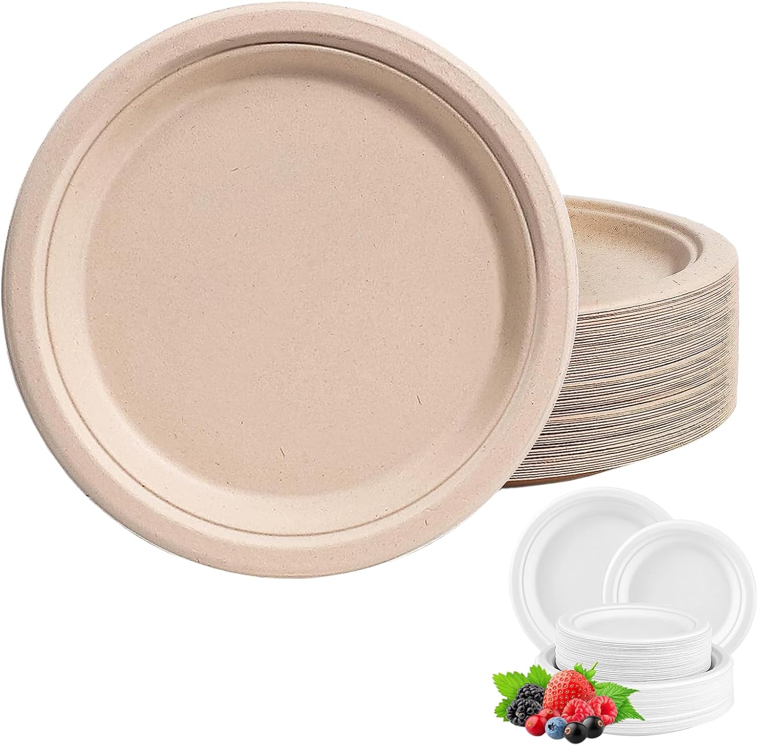 100Pack Disposable Paper Plate Heavy Duty Paper Plates 6 inch,Extra ...