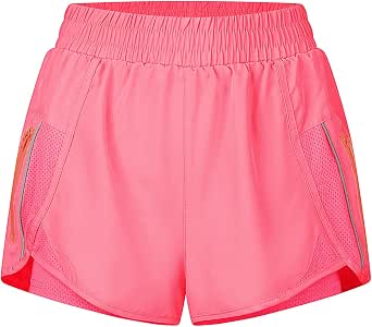 Amazon.com: LALA BIRDS Athletic Shorts for Women High Split Running ...