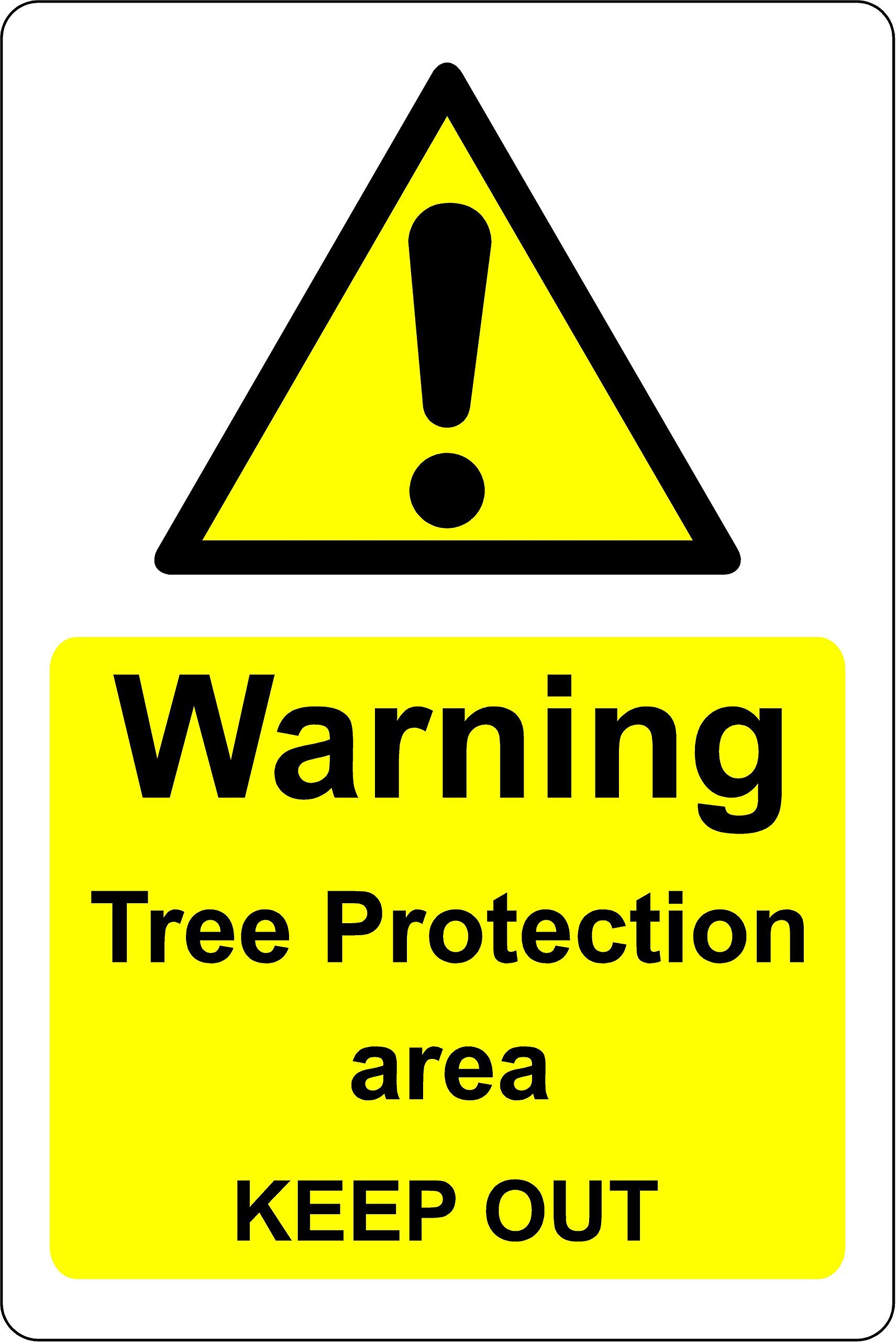 Tree protection area keep out Safety sign - 3mm Aluminium sign 300mm x ...