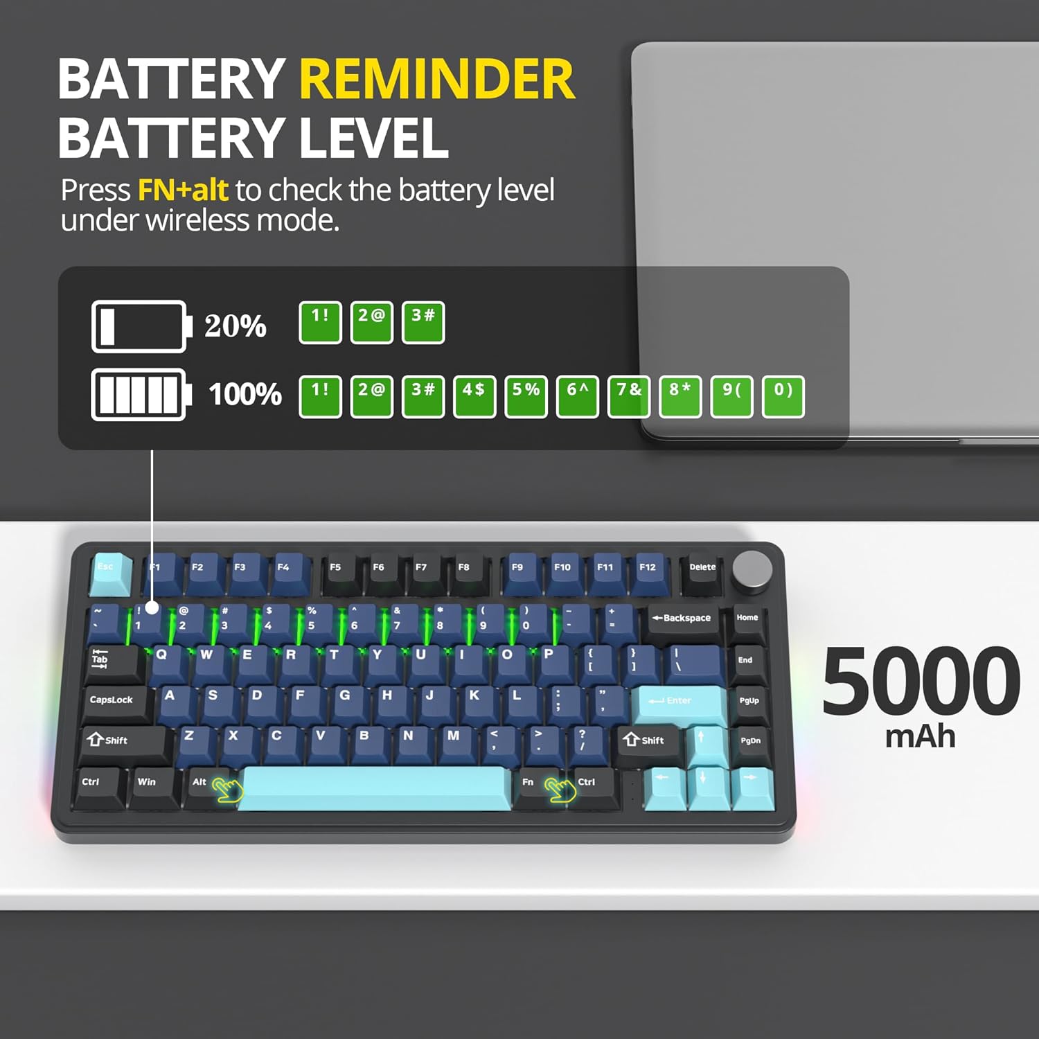 Snapklik.com : Surmen M75 75% Wireless Creamy Keyboard