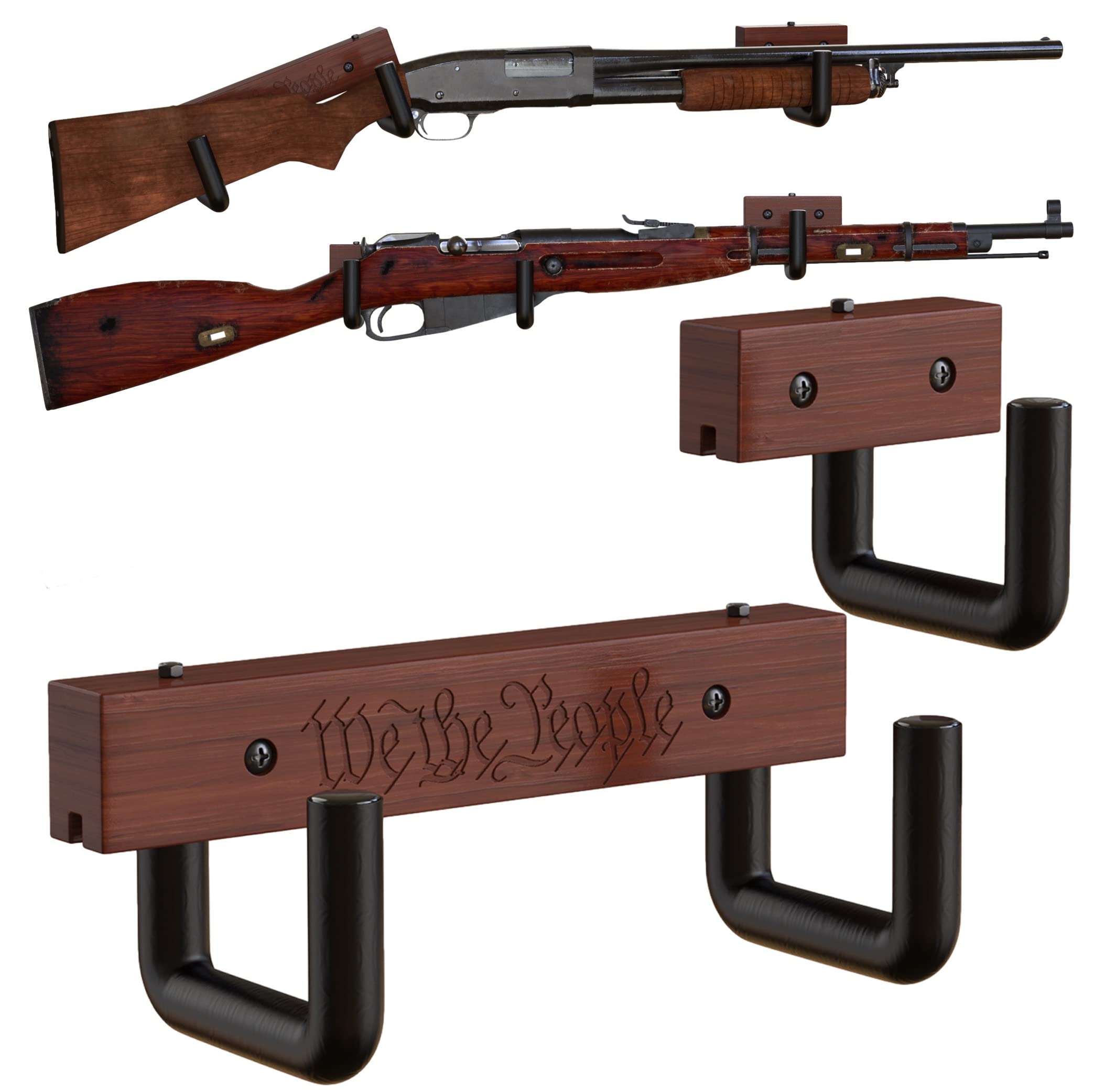 Snapklik.com : Wall Gun Rack Rifle Shotgun Holder Horizontally Mount ...