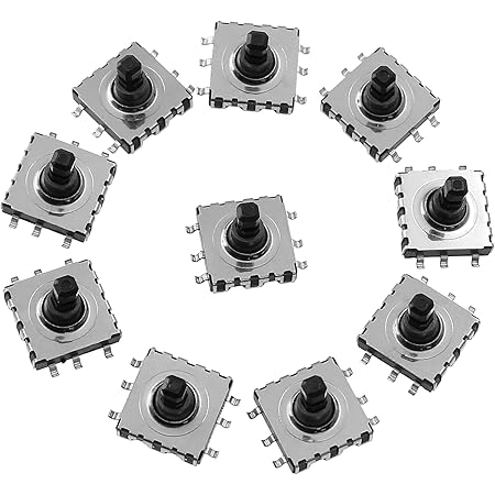 Amazon.com: uxcell 5 Pcs 10x10x9mm 6 Pin 5 Way Momentary Square Surface ...