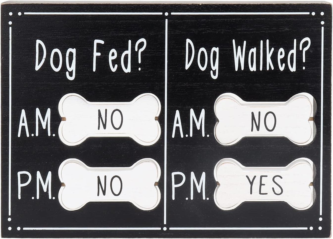 Amazon.com : PYROH Sign Dog Fed or Feed Reminder Cute Hanging Sign ...