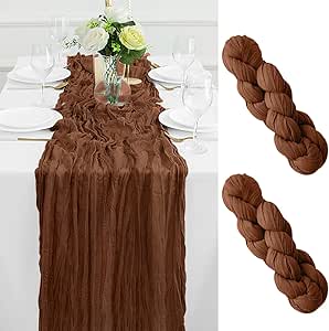 Amazon.com: 2Pack Brown Cheesecloth Table Runner 10FT Cheese Cloth ...