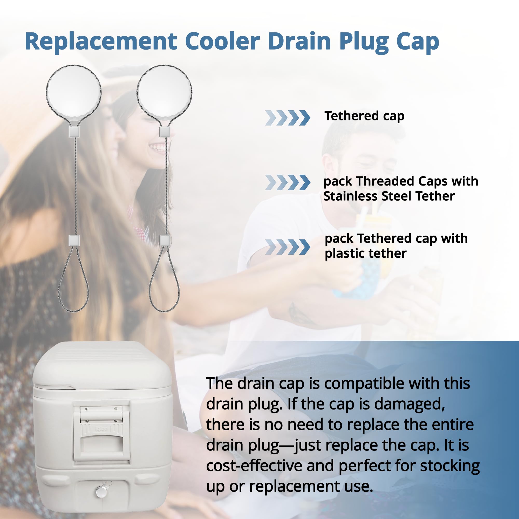 Snapklik.com : Upgraded Cooler Drain Plug Caps Replacement Parts ...