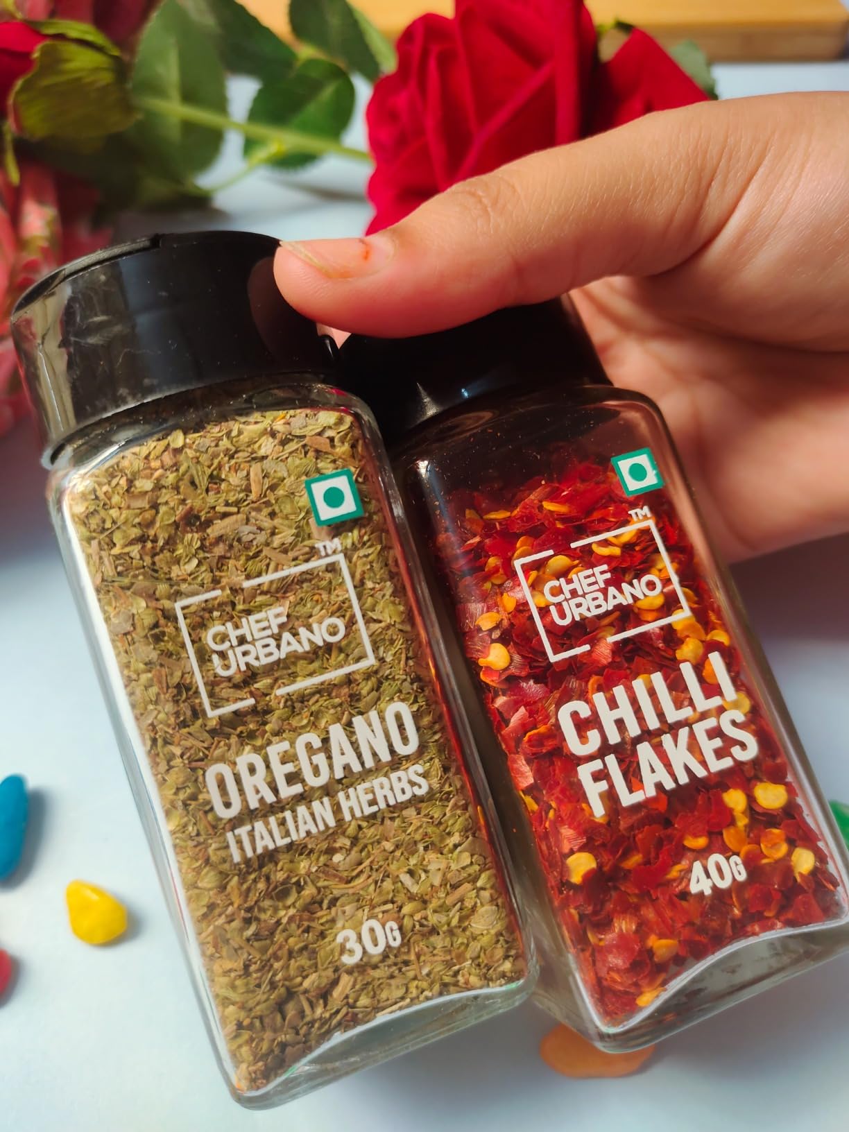 Chef Urbano Combo of Oregano 30g & Chilli flakes 40g Sprinkler | Combo ...