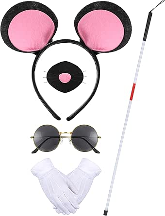 Amazon.com: Yunlly 5 PCS Halloween Mouse Costume Accessories Set ...