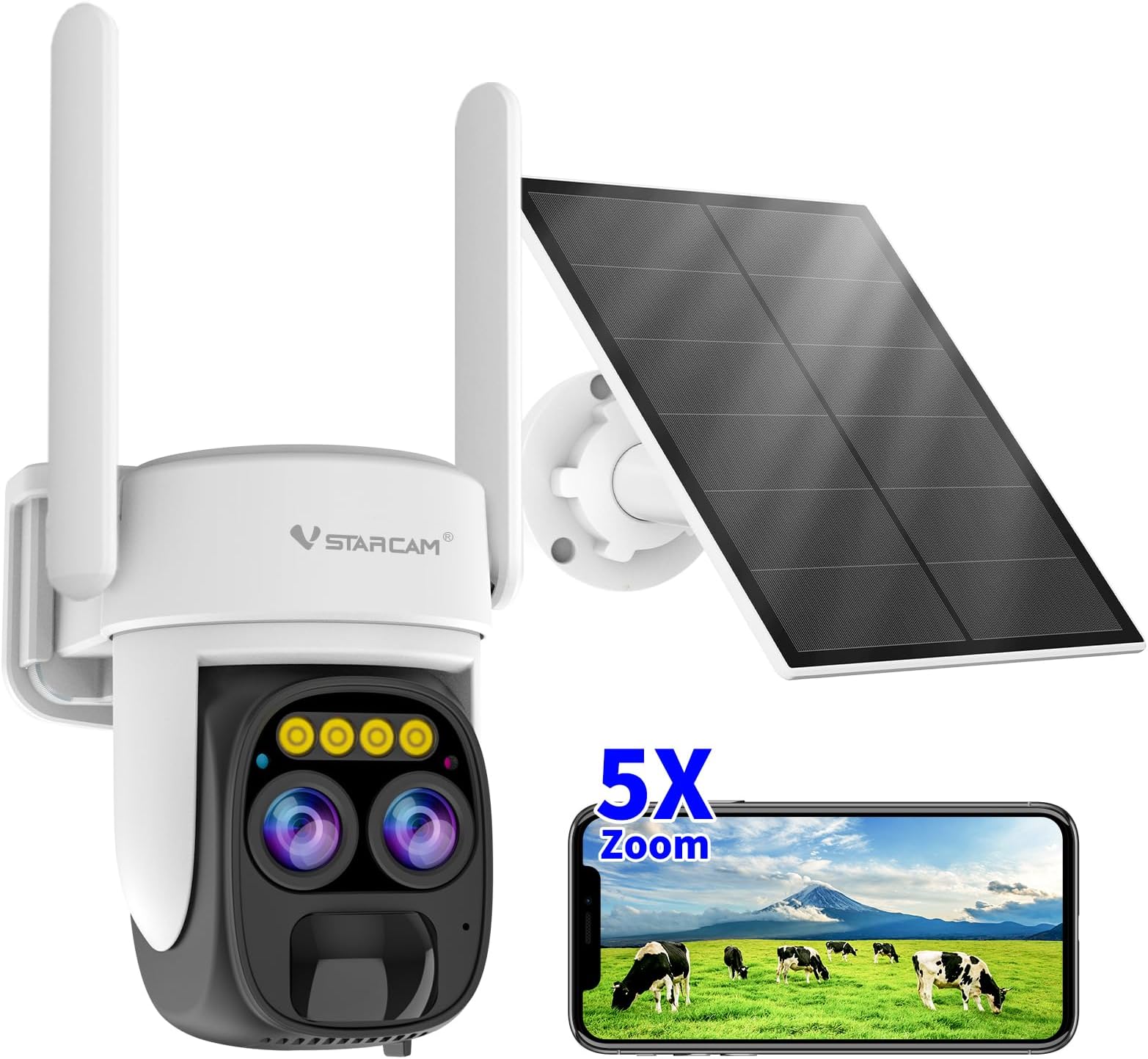 Amazon.com : Solar Security Cameras Wireless Outdoor,Remote 2K WiFi 360 ...
