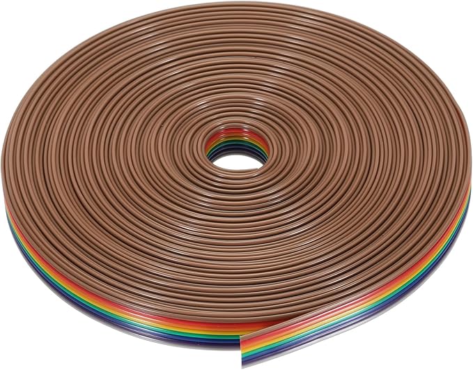 Amazon.com: MECCANIXITY 1 Pcs 8 Pin Flat Rainbow Ribbon Cable 32.8FT 1 ...