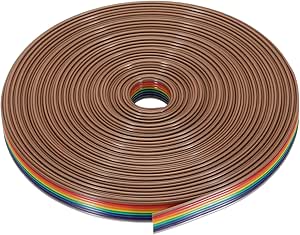 Amazon.com: MECCANIXITY 1 Pcs 8 Pin Flat Rainbow Ribbon Cable 32.8FT 1 ...