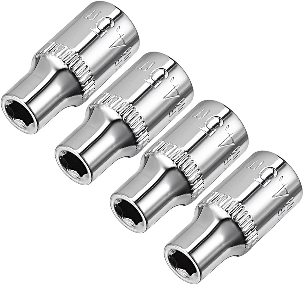Amazon.com: uxcell 4 Pcs 1/4-Inch Drive 4.5mm 6-Point Shallow Socket ...