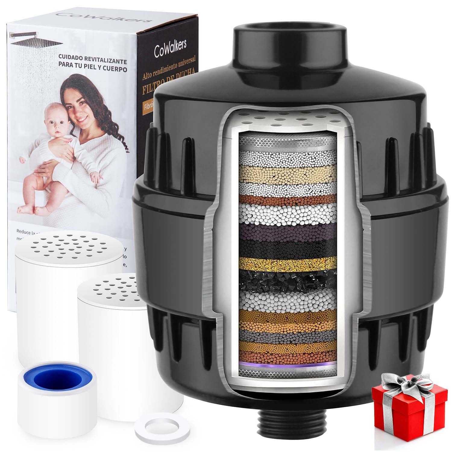 Filtro de Ducha para Baño - Sistema de 20 Etapas Universal con 2 ...