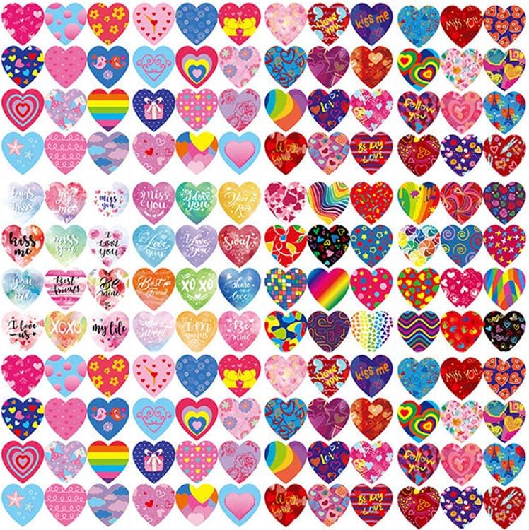 YIEUR 32 Blätter Herz Aufkleber, 384 Stück Herz Sticker herzförmige ...