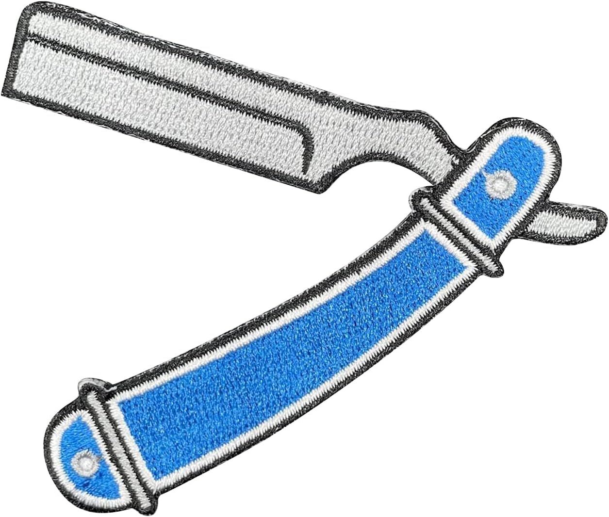 Amazon.com: Fading Time Straight Edge Razor Blue Blade Patch 2.75 x 2.5 ...