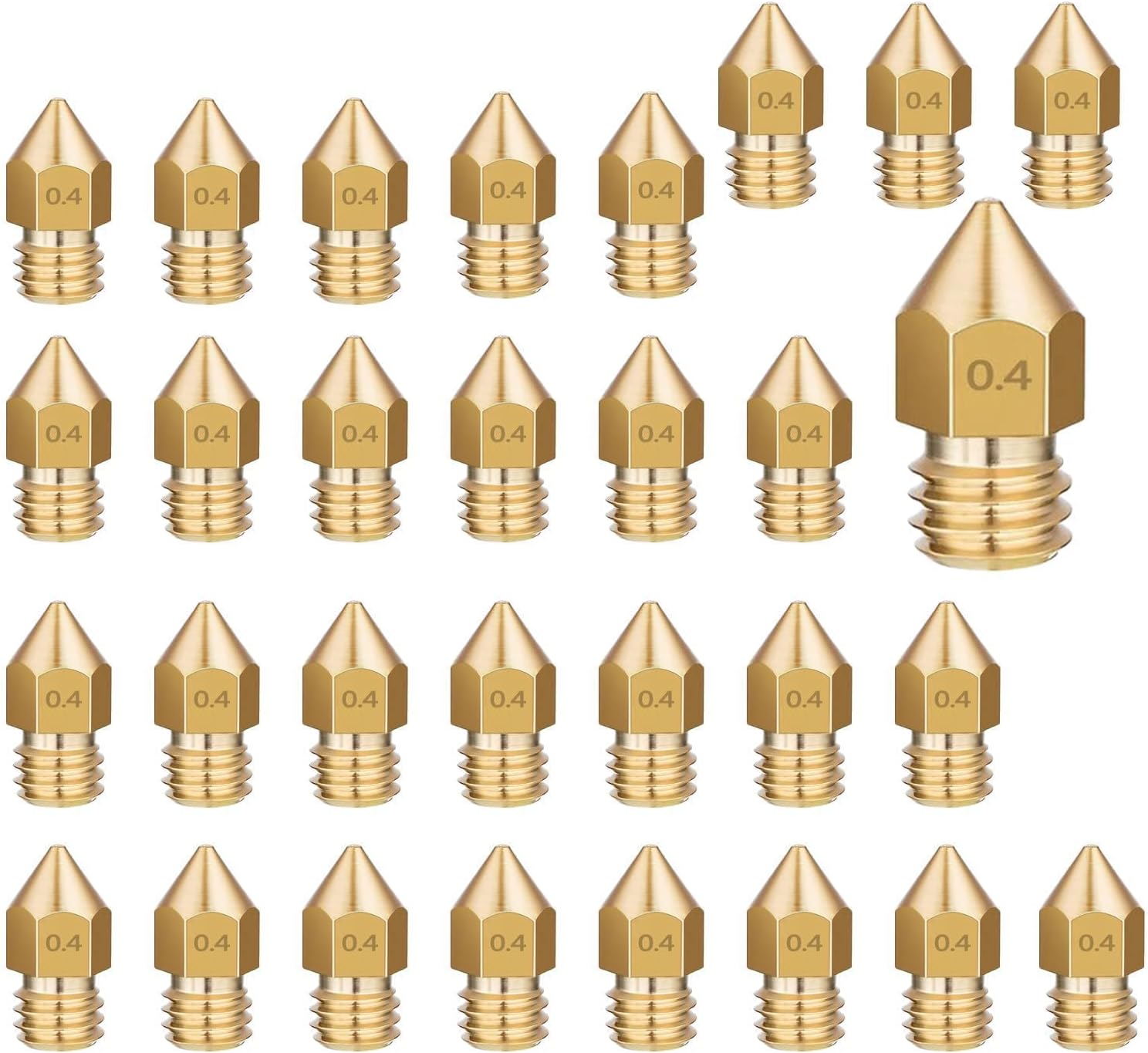 For MK8 Ender 3 Nozzles, 30 Pcs 0.4 mm 3D Printer Nozzles, Nozzle Kit ...