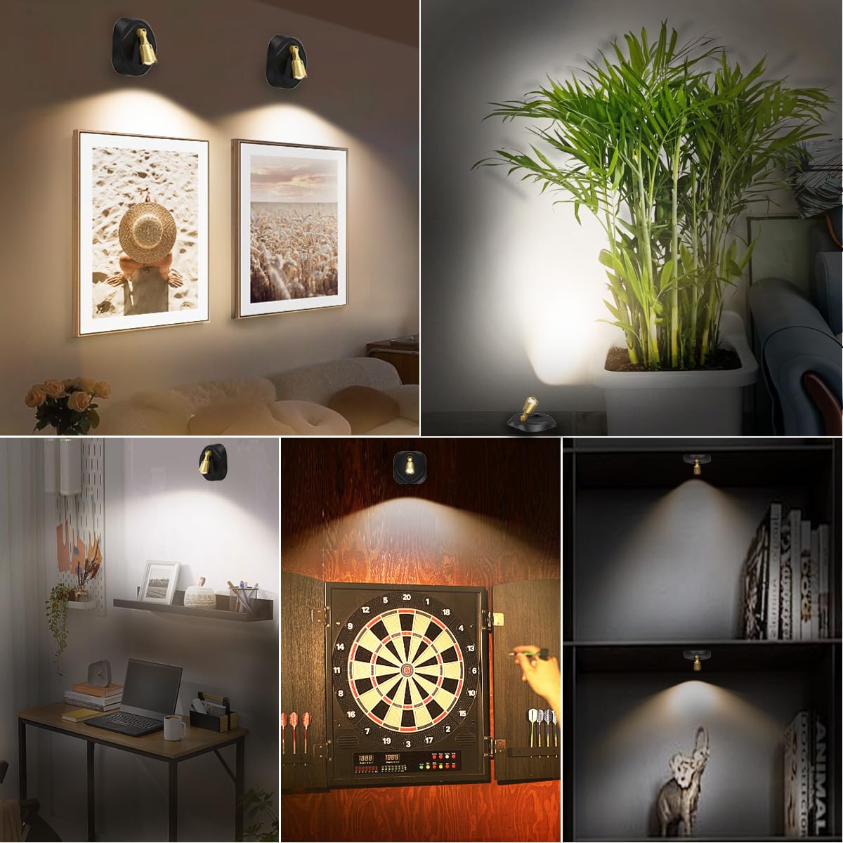 Snapklik.com : 2Pack LED Spotlights Indoor,Rechargeable Battery ...