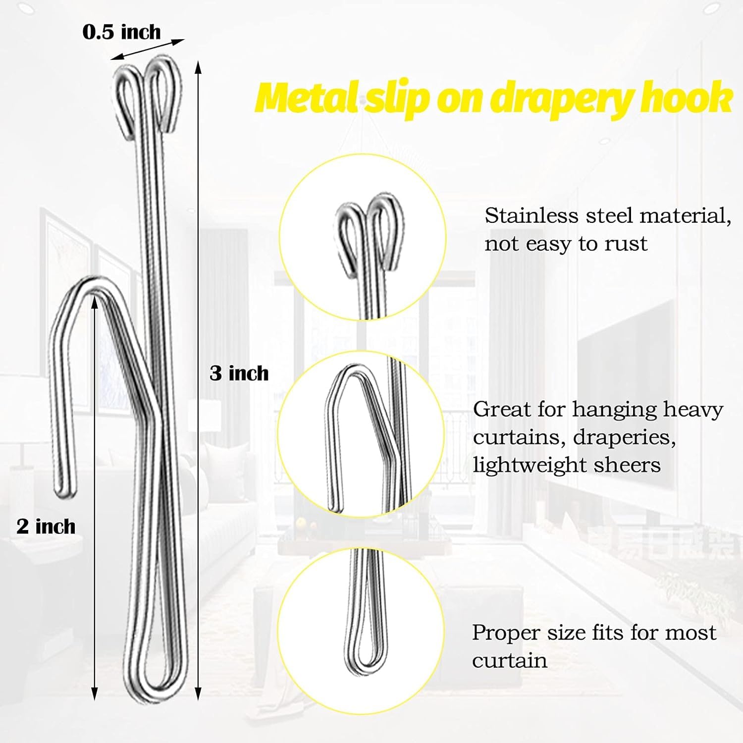 Hooks For Curtains Aazing Drapery Hardware Slip On Drapery Hooks/Drop ...