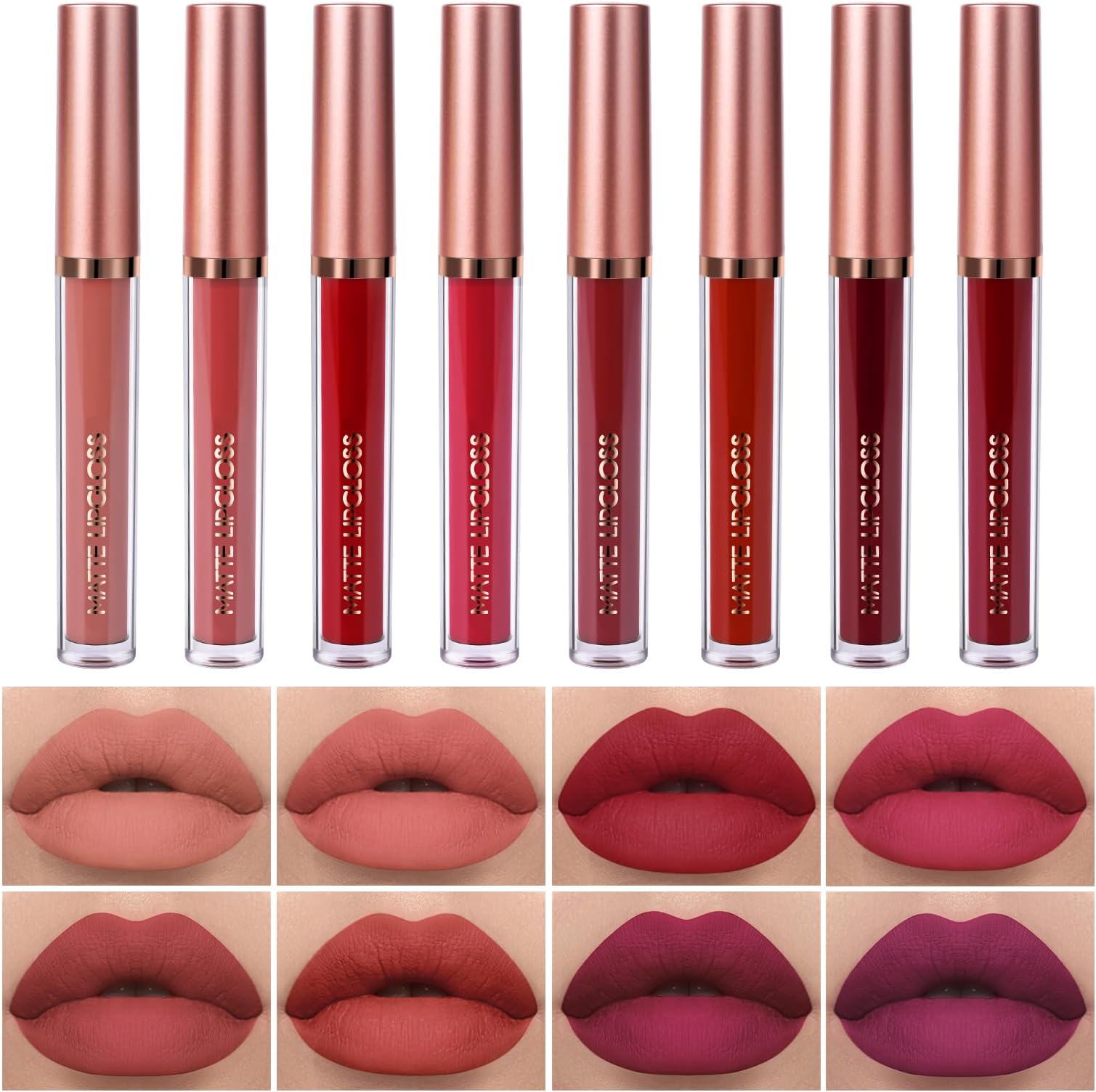 Amazon.com : Matte Liquid Lipstick 8 Pcs for Her Girls Women Lip Gloss ...
