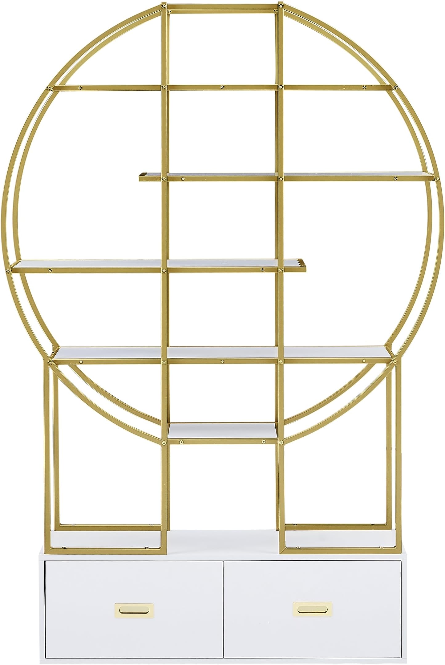 Amazon.com: Aoyom 1-Pack Round Metal Bookshelf, 70.8 Inch Round Office ...