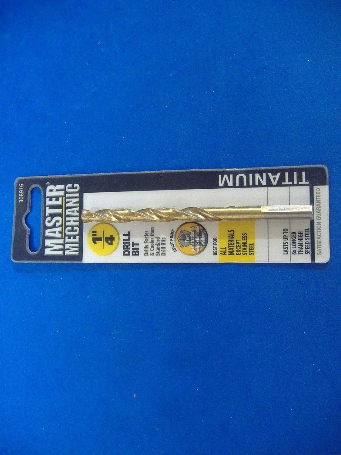 MASTER MECHANIC 1/4" TITANIUM HIGH SPEED STEEL DRILL BIT HSS - Amazon.com