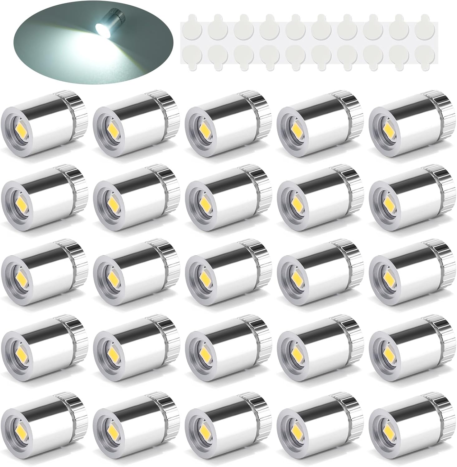 TAYSING 20 Pack Small Spotlight Battery Operated LED Lights Cordless Miniature Spot Light for ...