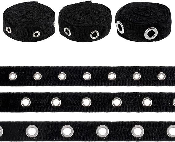 Amazon.com: 6 Yards Grommet Tape Cotton Eyelet Tape 3 Sizes Eyelet Trim ...