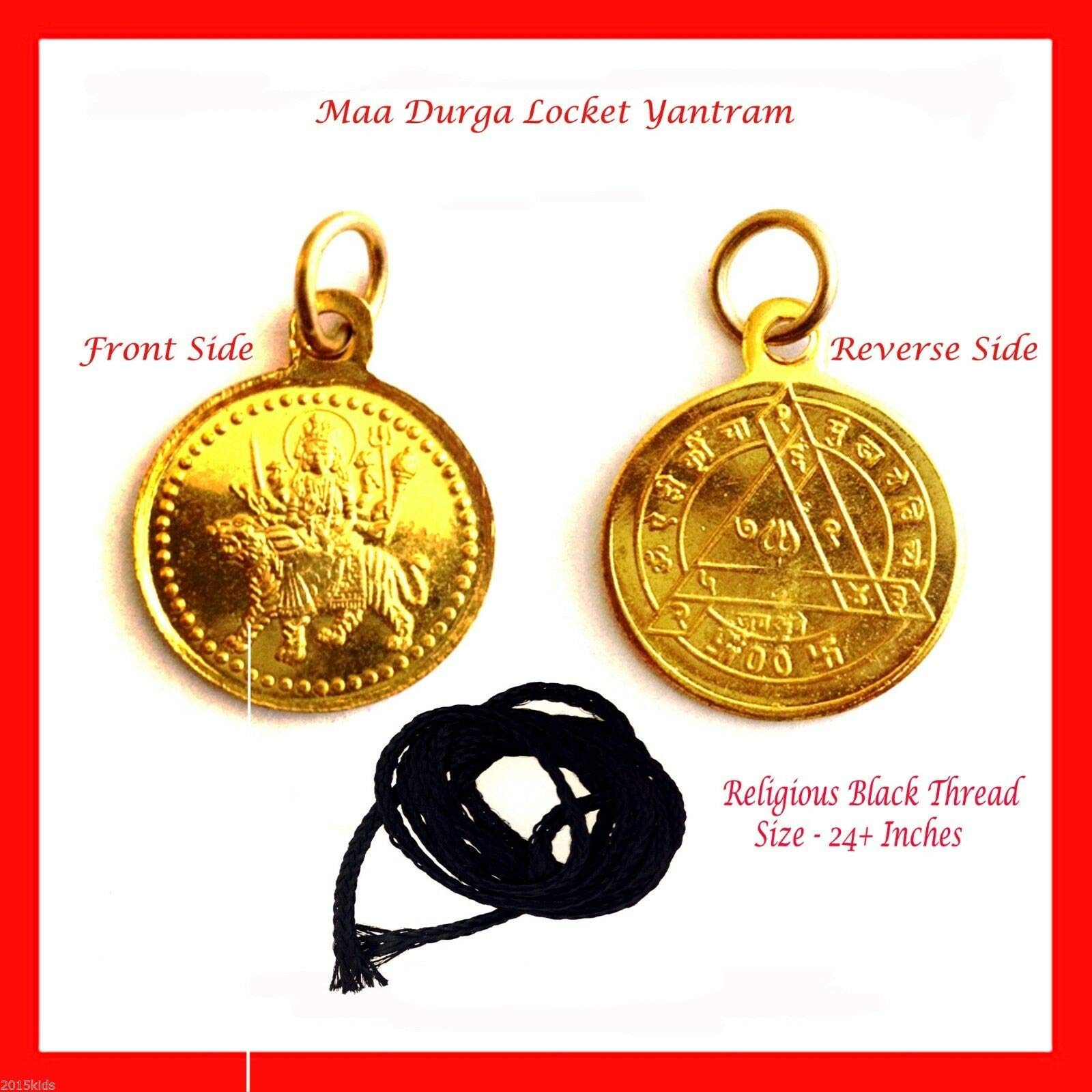 Buy Maa Durga Kavach Yantra Pendant - Locket + Black Thread Hindu ...